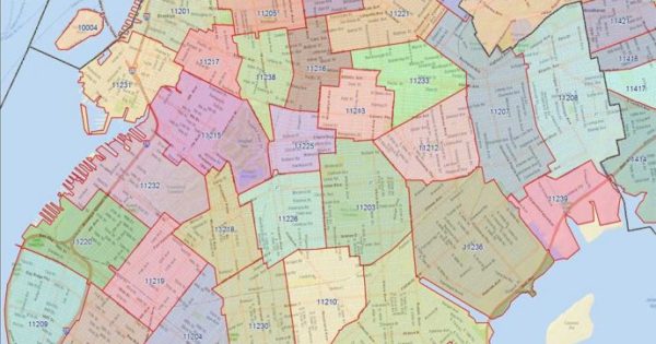 Brooklyn Zip Code Map With Streets - Map